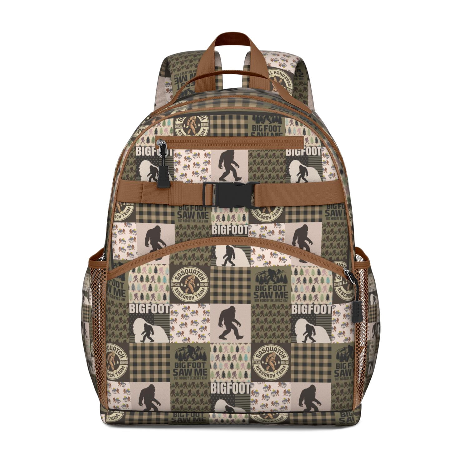 Camping with Bigfoot Backpack Funny Wilderness Bag with Sasquatch ...