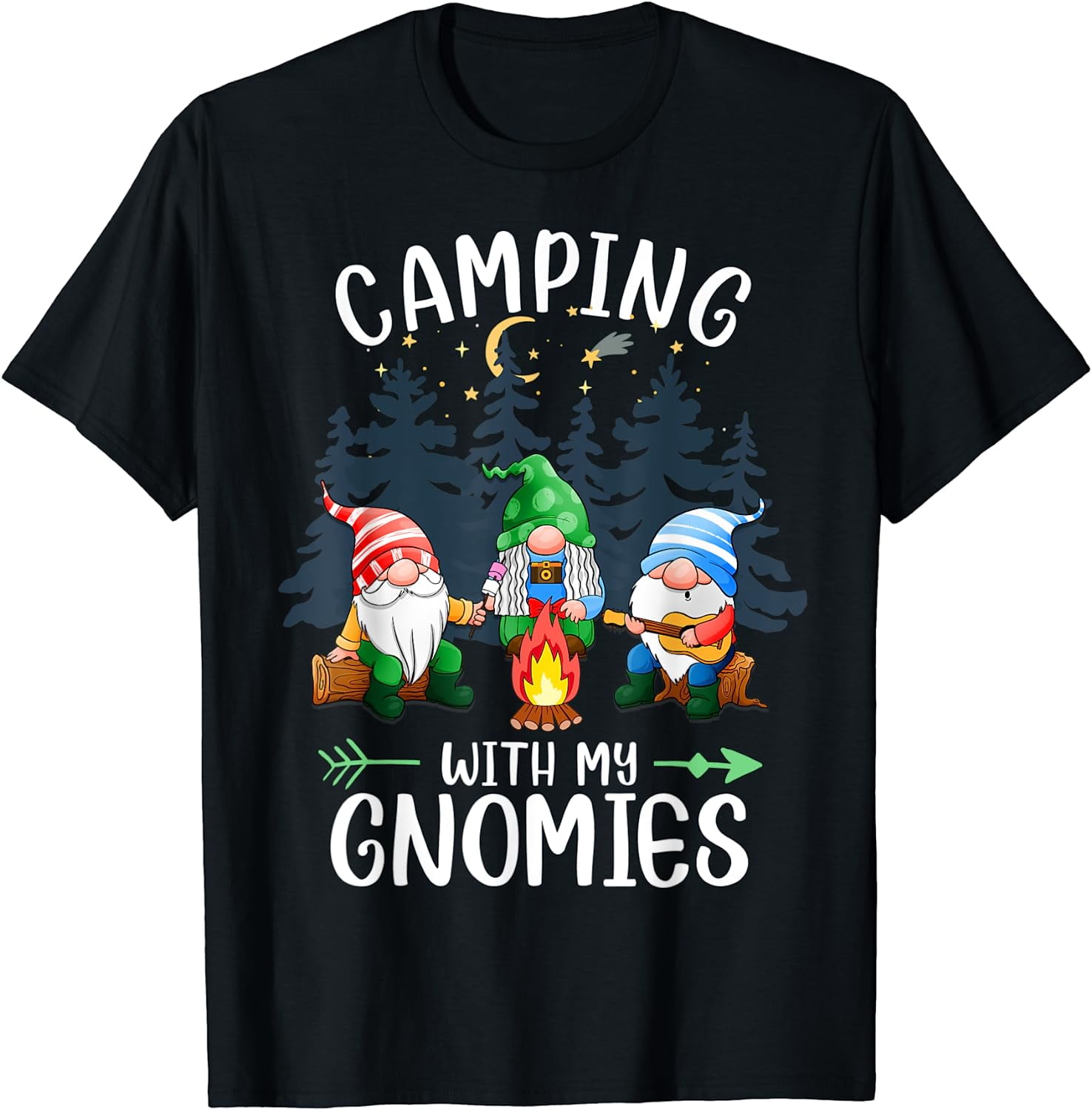 Camping with my Gnomies Funny Gnome Camp Women Men T-Shirt - Walmart.com