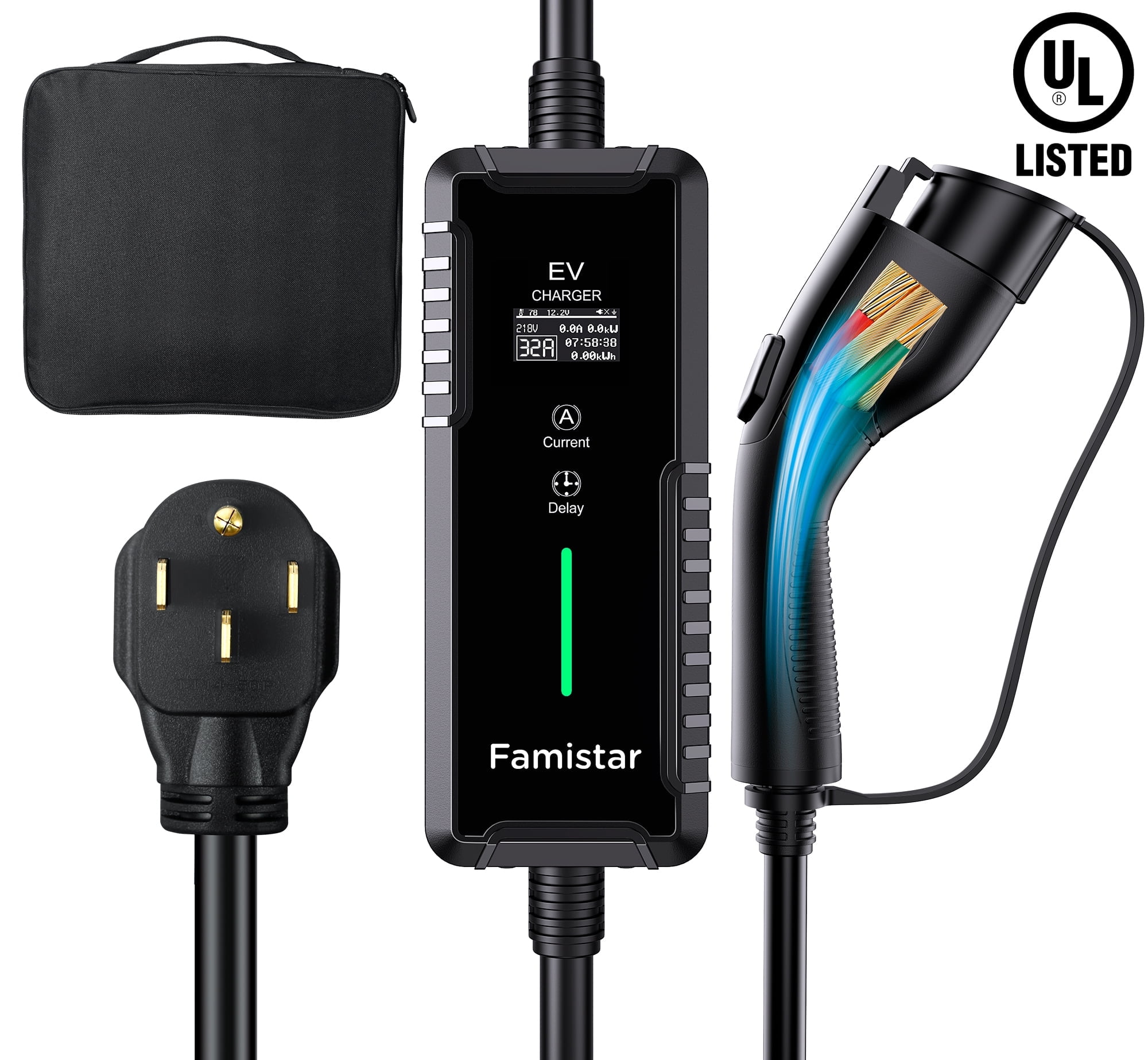 Level 2 & Level 1 EV Charger, 16Amp 110-240V Portable J1772 Electric ...