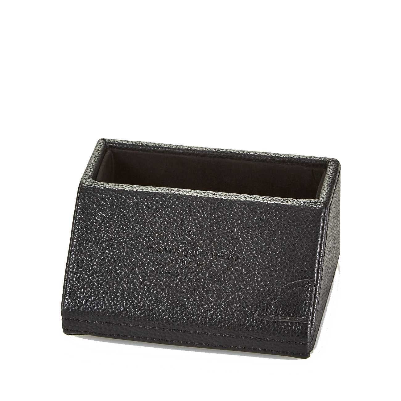 Campo Marzio Pebbled Leather Desk Card Holders, Black - Walmart.com