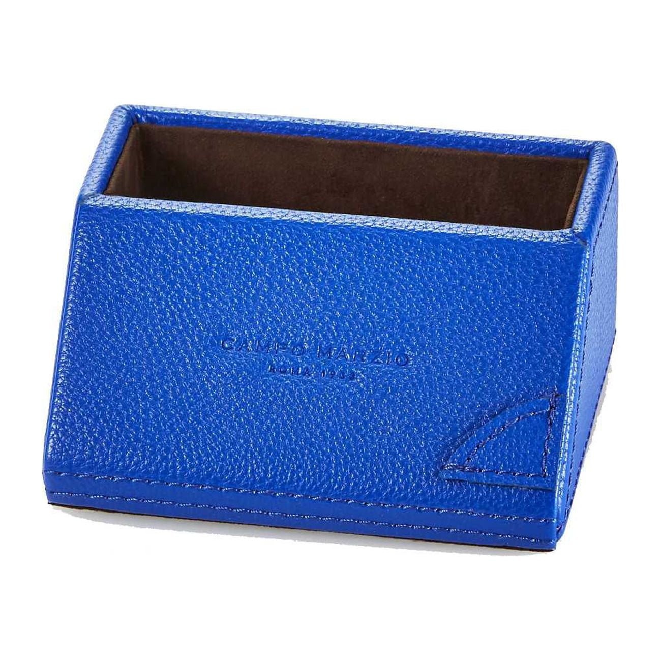 Campo Marzio Pebbled Leather Desk Card Holders, Blue - Walmart.com