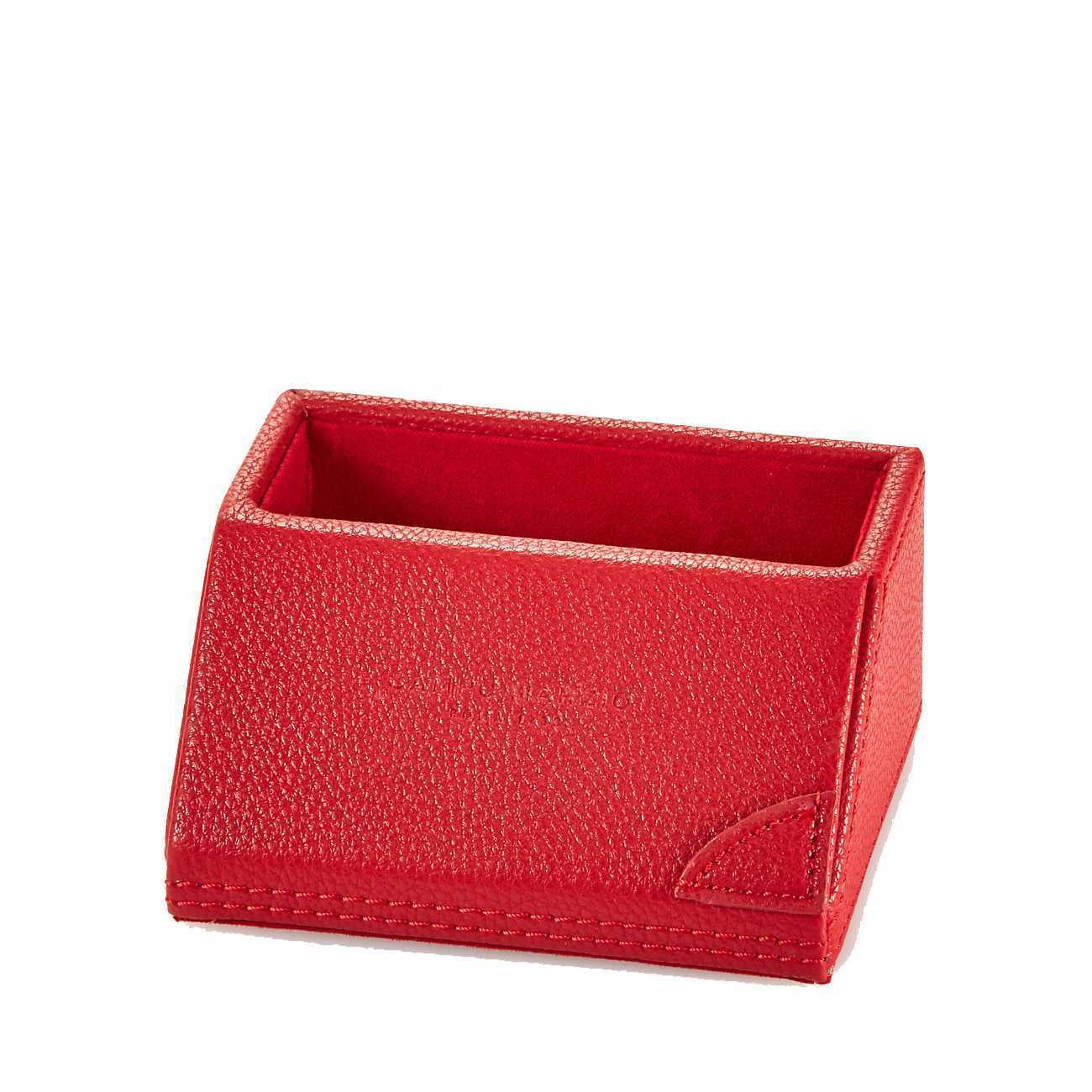 Campo Marzio Pebbled Leather Desk Card Holders, Red - Walmart.com