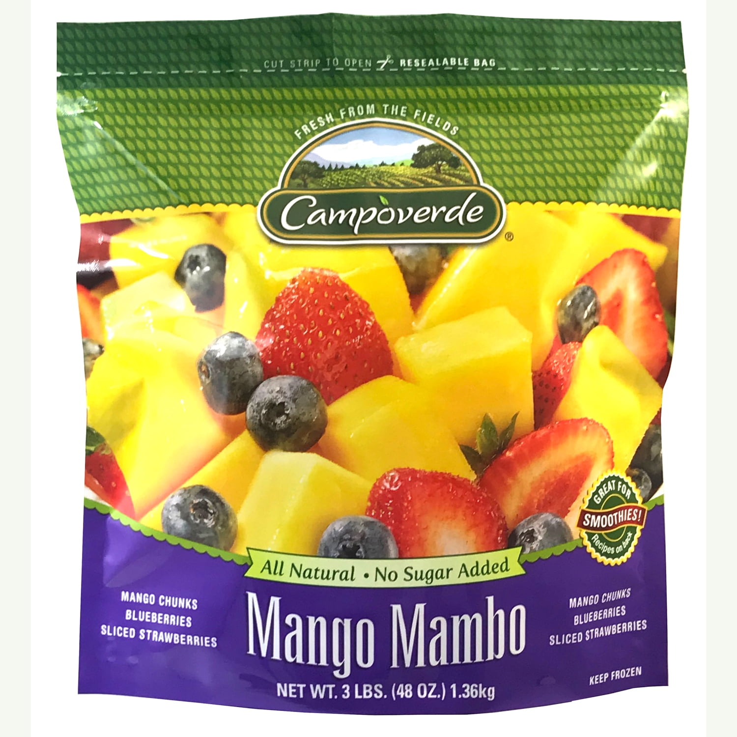Campoverde Fruit Blend Mango Mambo, 48oz (Frozen) - Walmart.com