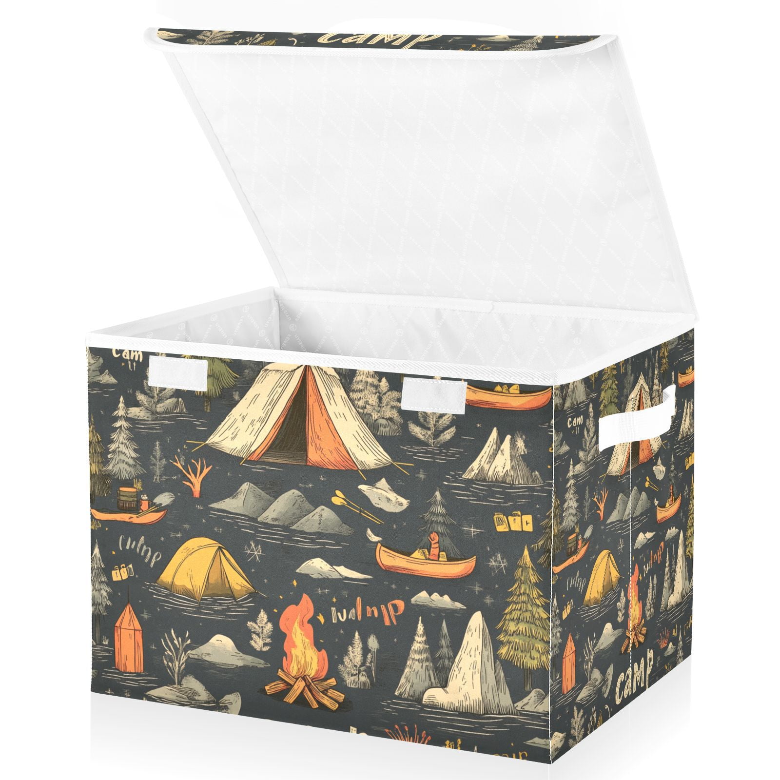 Camps Trees Storage Basket for Shelves Foldable Container Organizer for ...