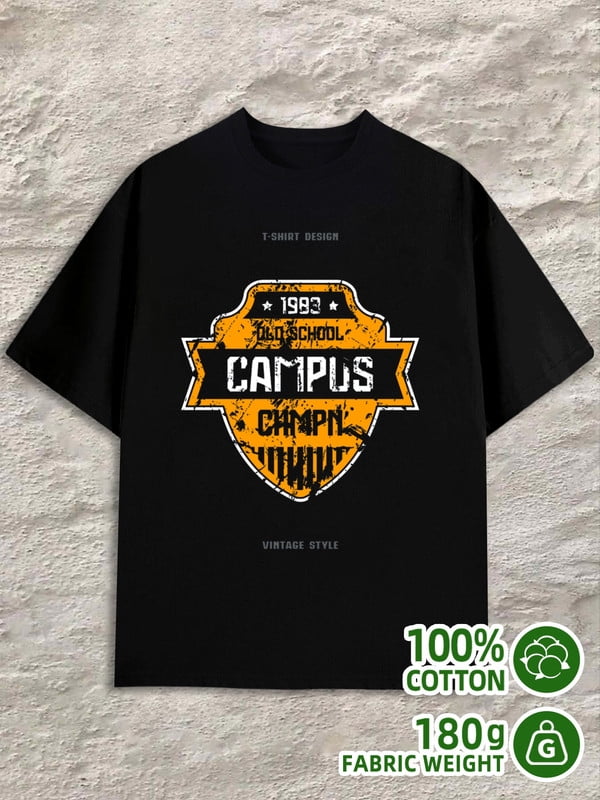 Campus Champ mens black 180G 100% Cotton Weekend casual wear Casual ...