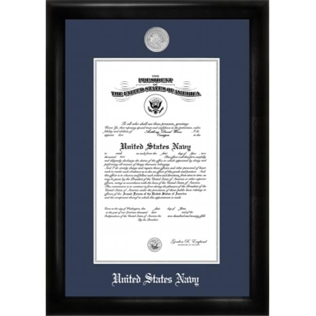 Campus Image NACS002 Navy Commission Frame Silver Medallio - Walmart.com