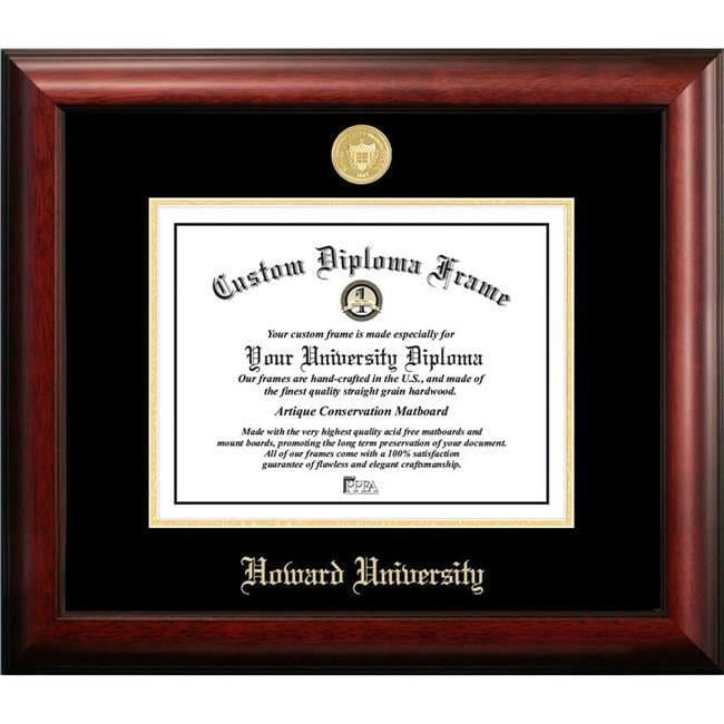 Campus Images 11 x 8.5 in. Howard University Gold Embossed Diploma Frame - Satin Mahogany ...