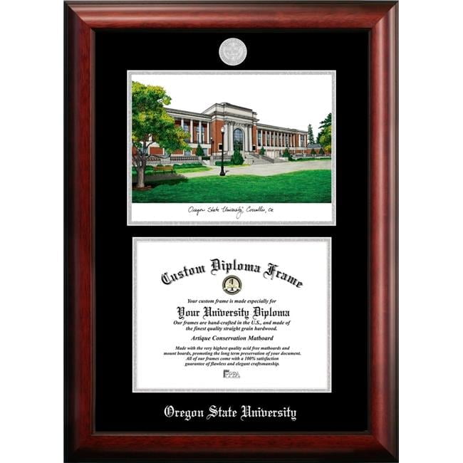 Campus Images 11 x 8.5 in. Oregon State University Silver Embossed ...