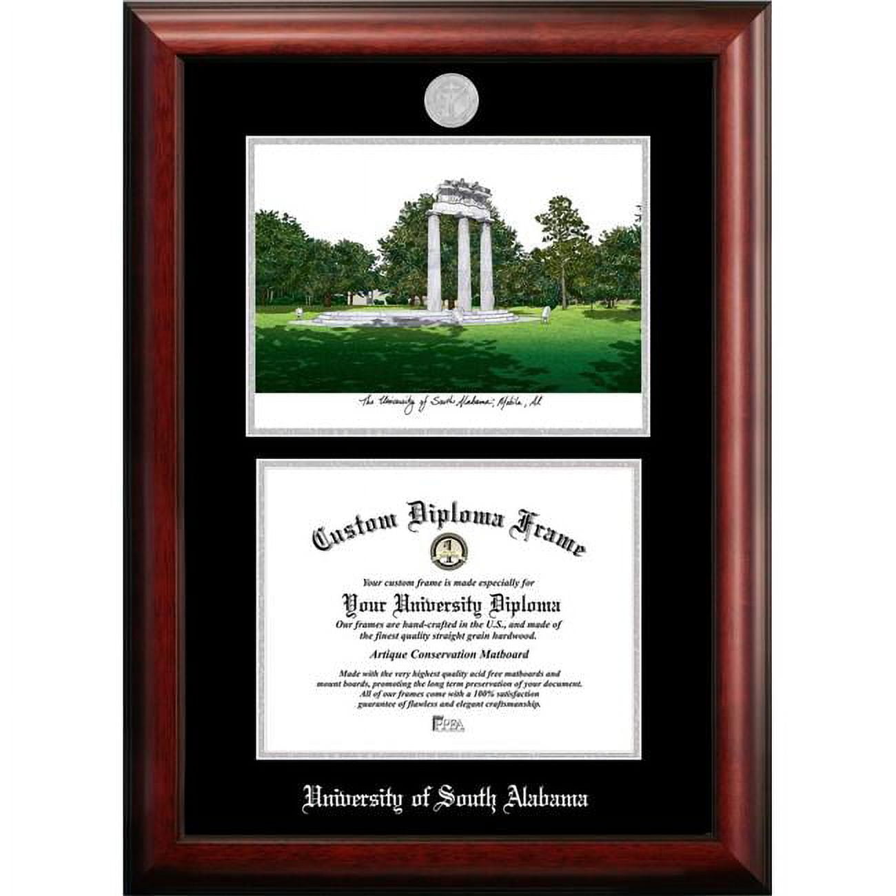 Campus Images 11 x 8.5 in. University of South Alabama Silver Embossed ...