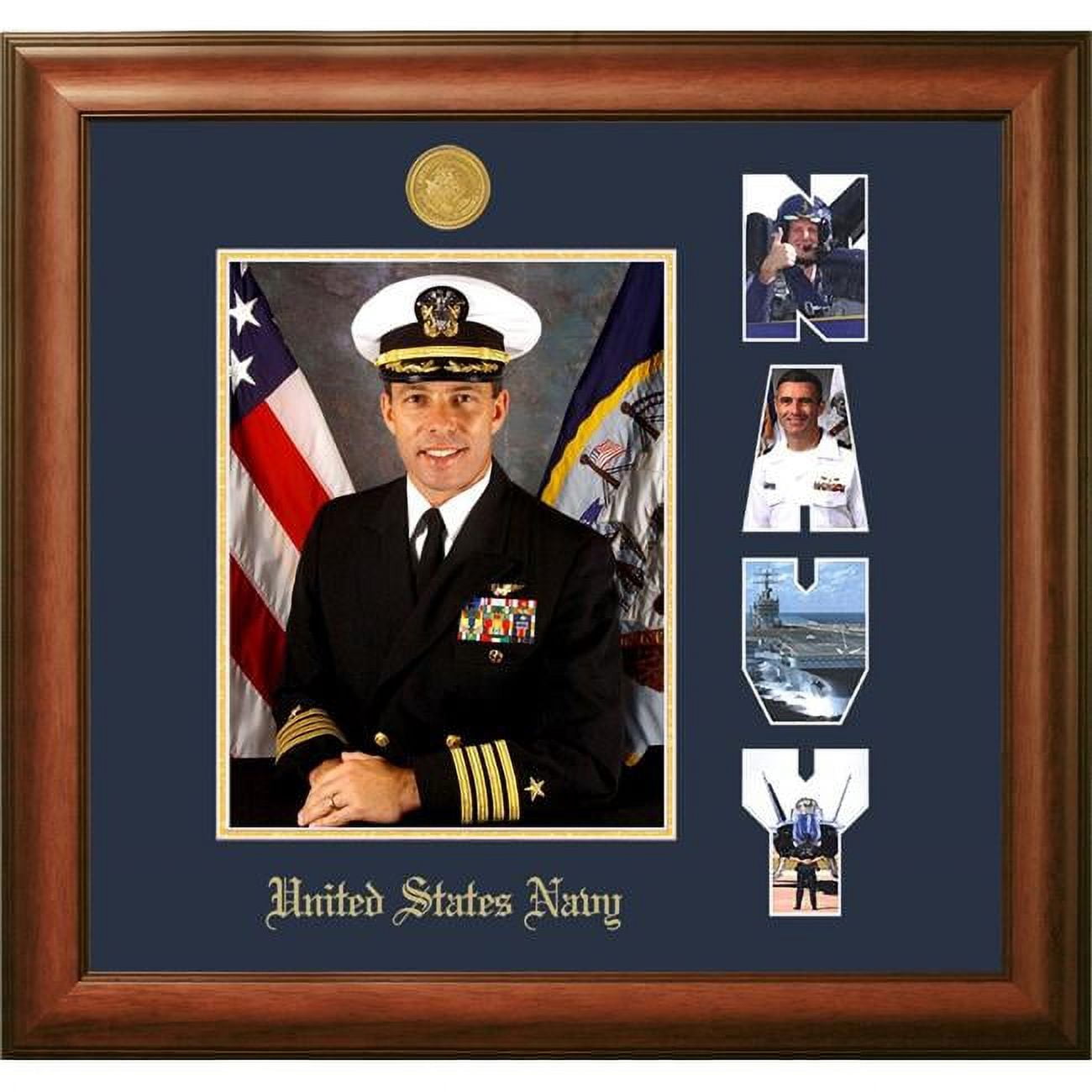 Campus Images 8 x 10 in. Patriot Frames Navy Portrait Satin Walnut ...