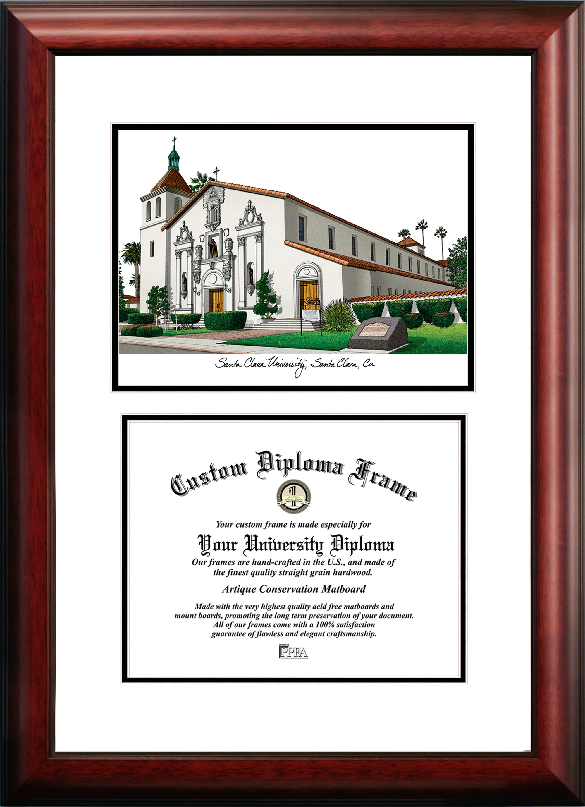 Campus Images CA930V-108 10 x 8 in. Santa Clara University Scholar ...