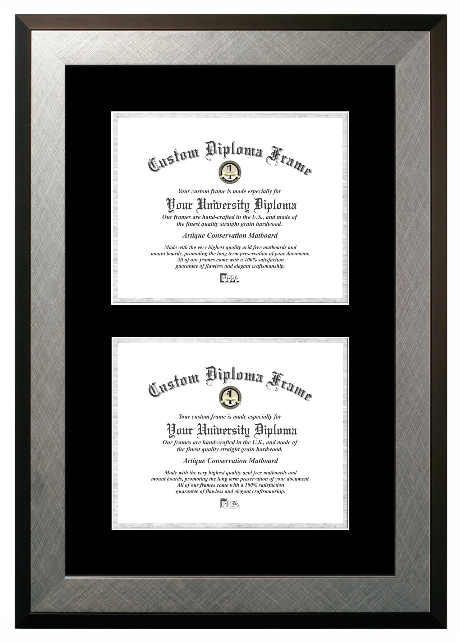 Campus Images Double Degree Honors Silver Certificate Frame with Black ...