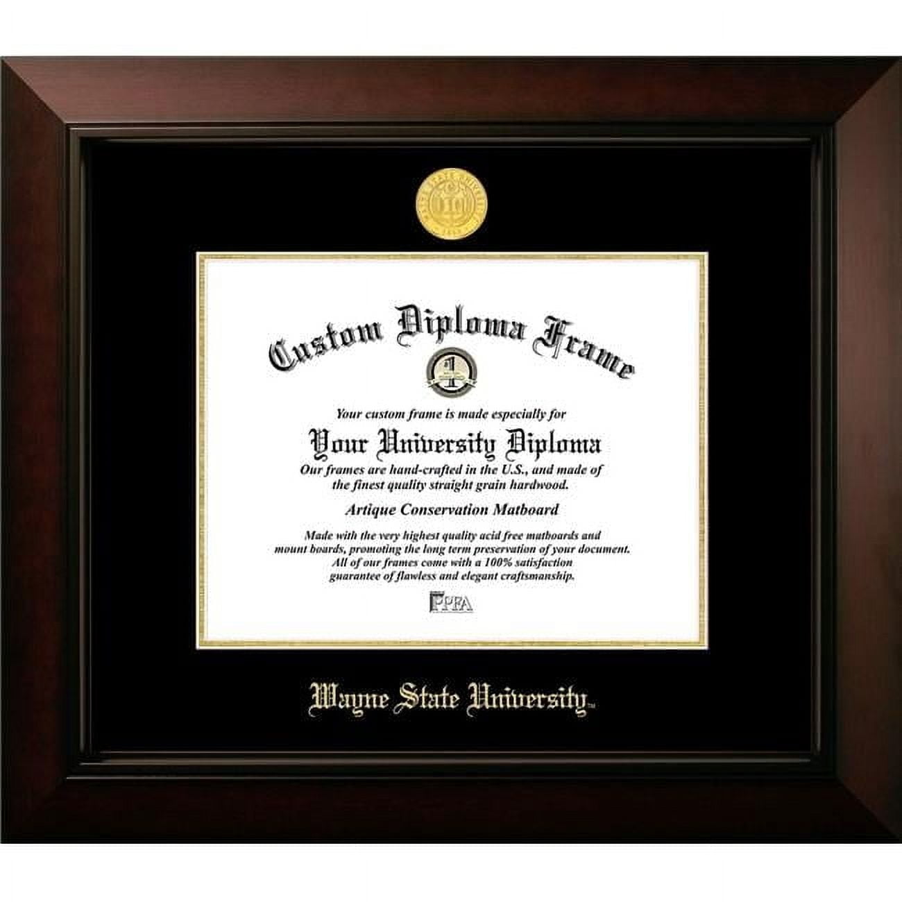Campus Images MI983LBCGED-108 10 x 8 in. Wayne State University Legacy Embossed Diploma Frame ...
