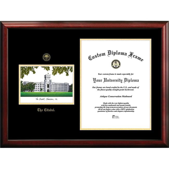 Campus Images SC993LGED The Citadel Gold embossed diploma frame with ...