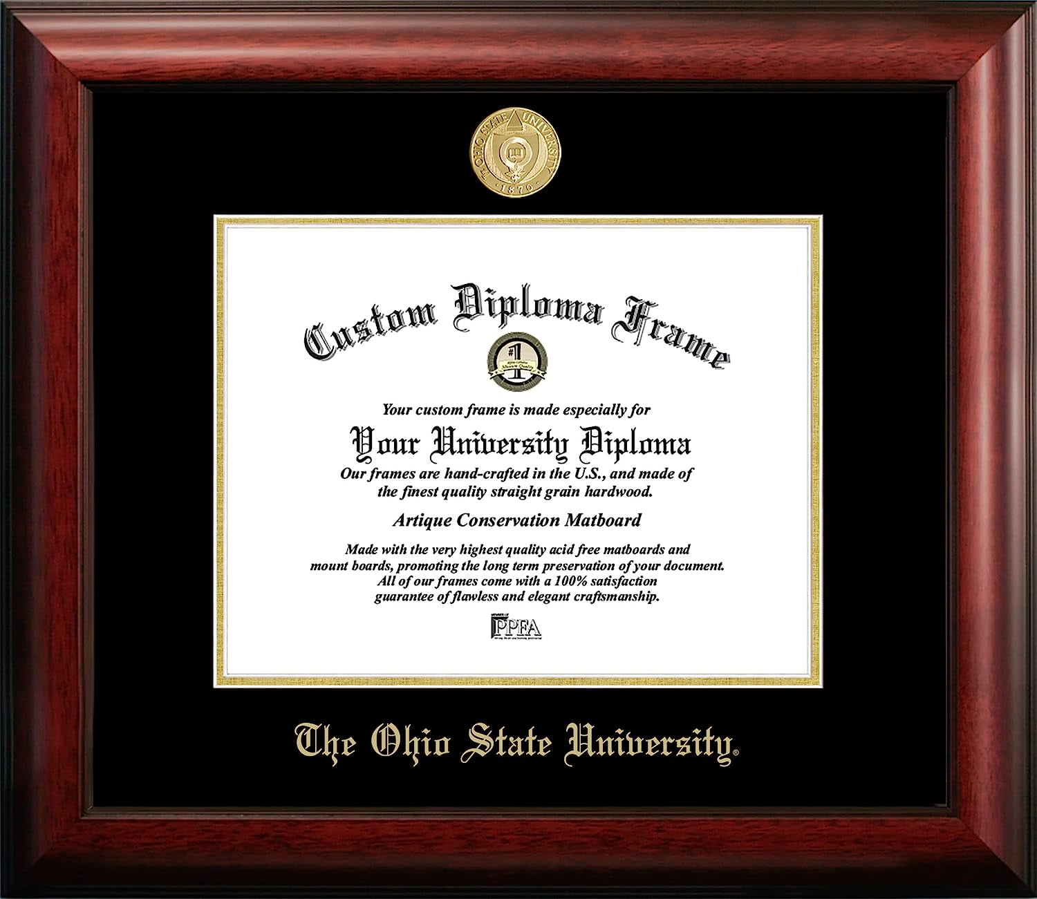 Campus Images University Gold Embossed Diploma Frame - Walmart.com