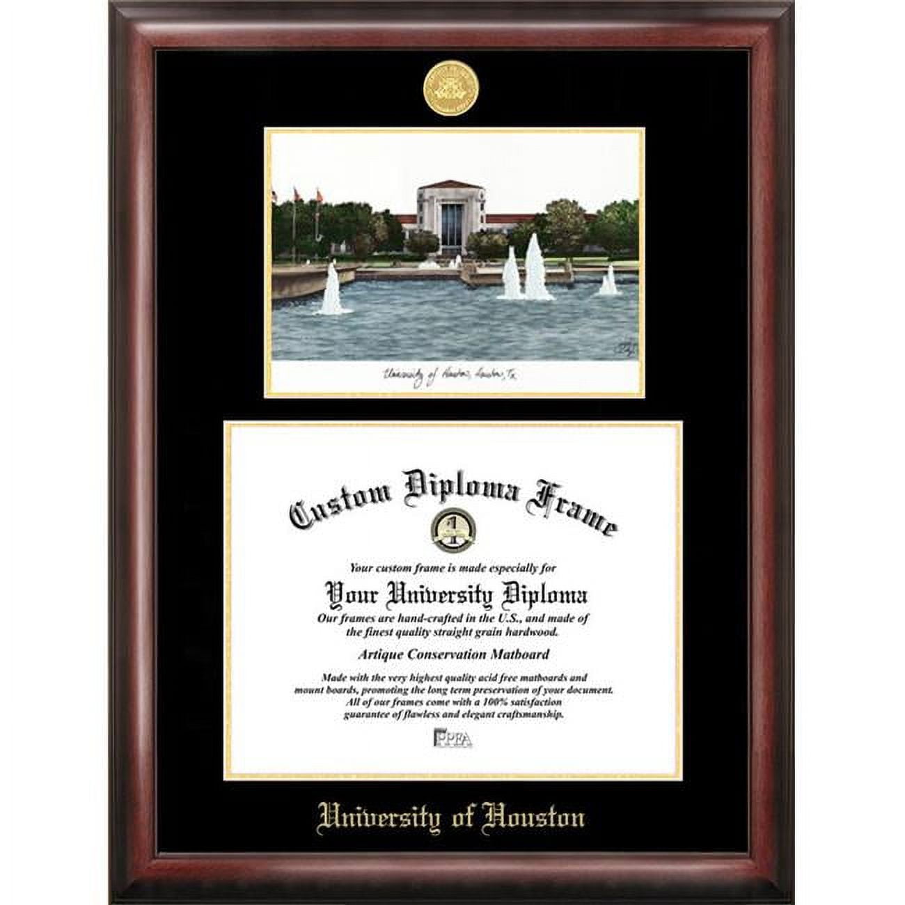 Campus Images University of Houston Gold Embossed Diploma Frame with ...