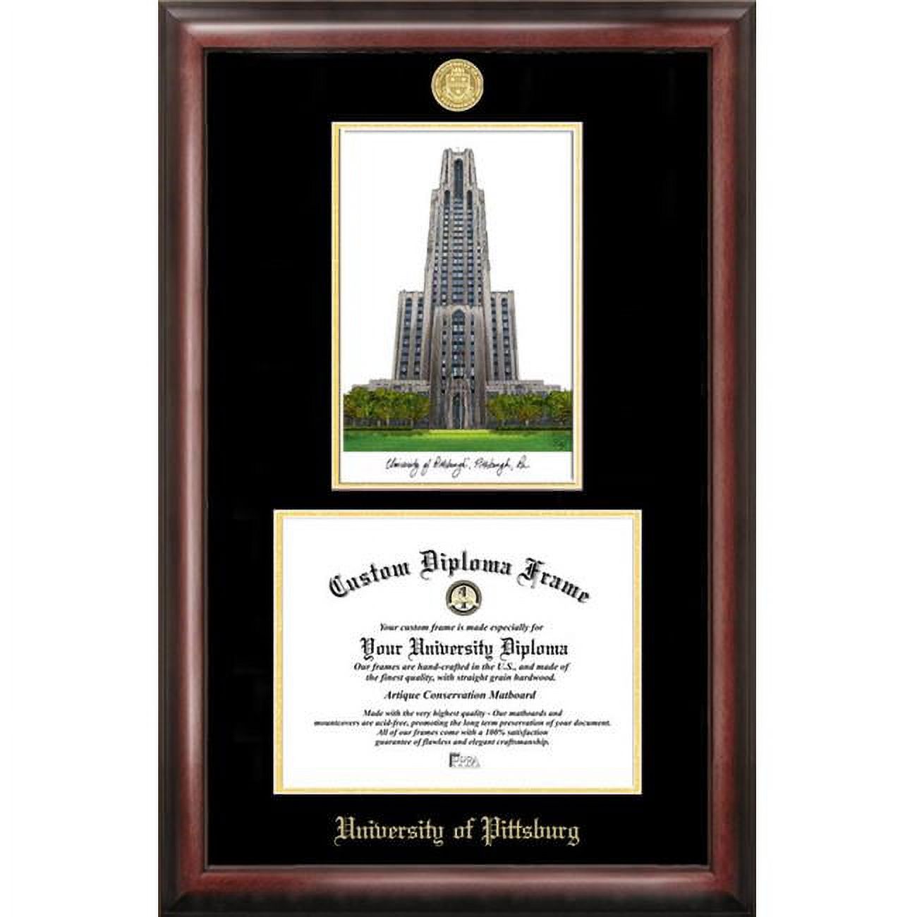 Campus Images University of PittsburghGold embossed diploma frame with ...