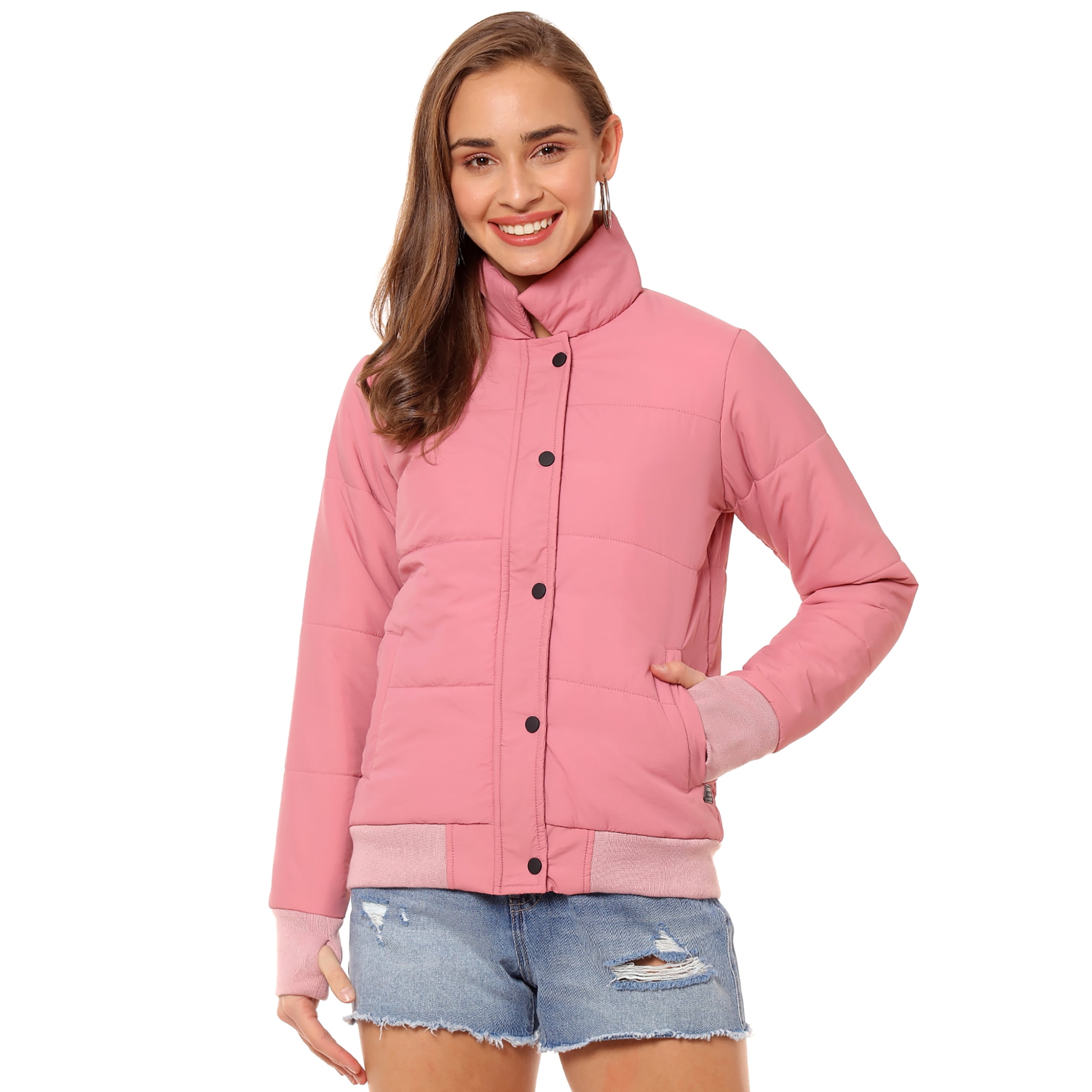 Campus Sutra Women Solid Windcheater Bomber Jacket - Walmart.com