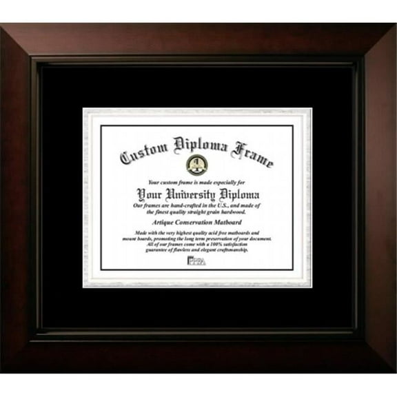 Campusimages Classic Mahogany Black & Gold Mats Certificate Frame ...