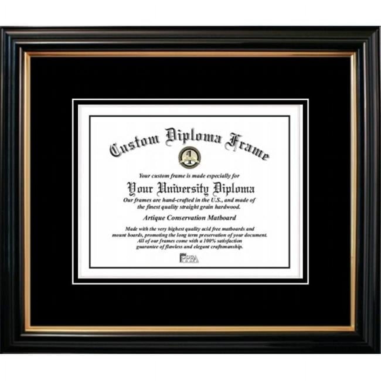 Campusimages Petite Black Gold Trim & Double Black Certificate Frame ...