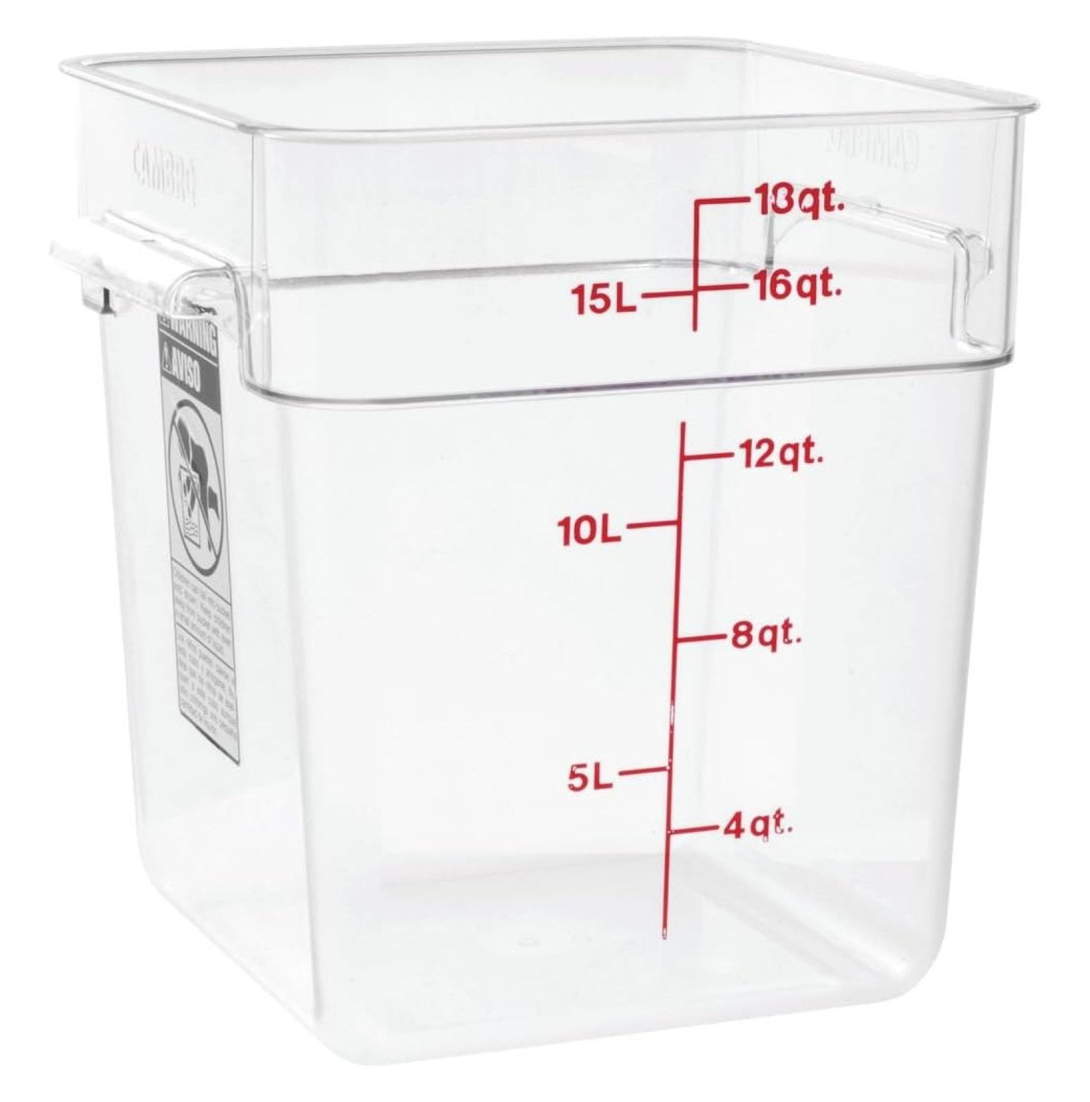 Camwear Polycarbonate Square Food Storage container, 18 Quart - Walmart.com