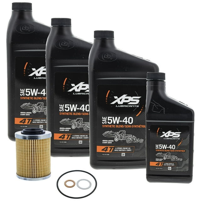 BRP 9779256 Can-Am 4T 5W-40SAE Synthetic Blend XPS Oil Change Kit Rotax ...