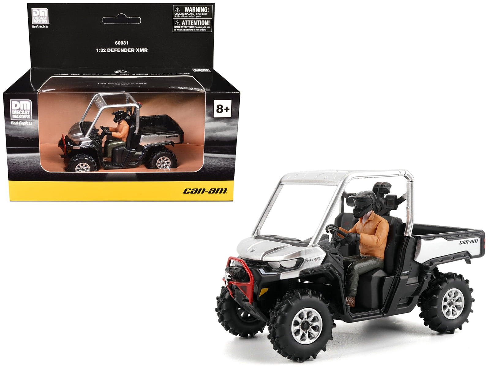 Can-Am Defender XMR Silver Metallic and Black with Driver Figure 1/32 ...
