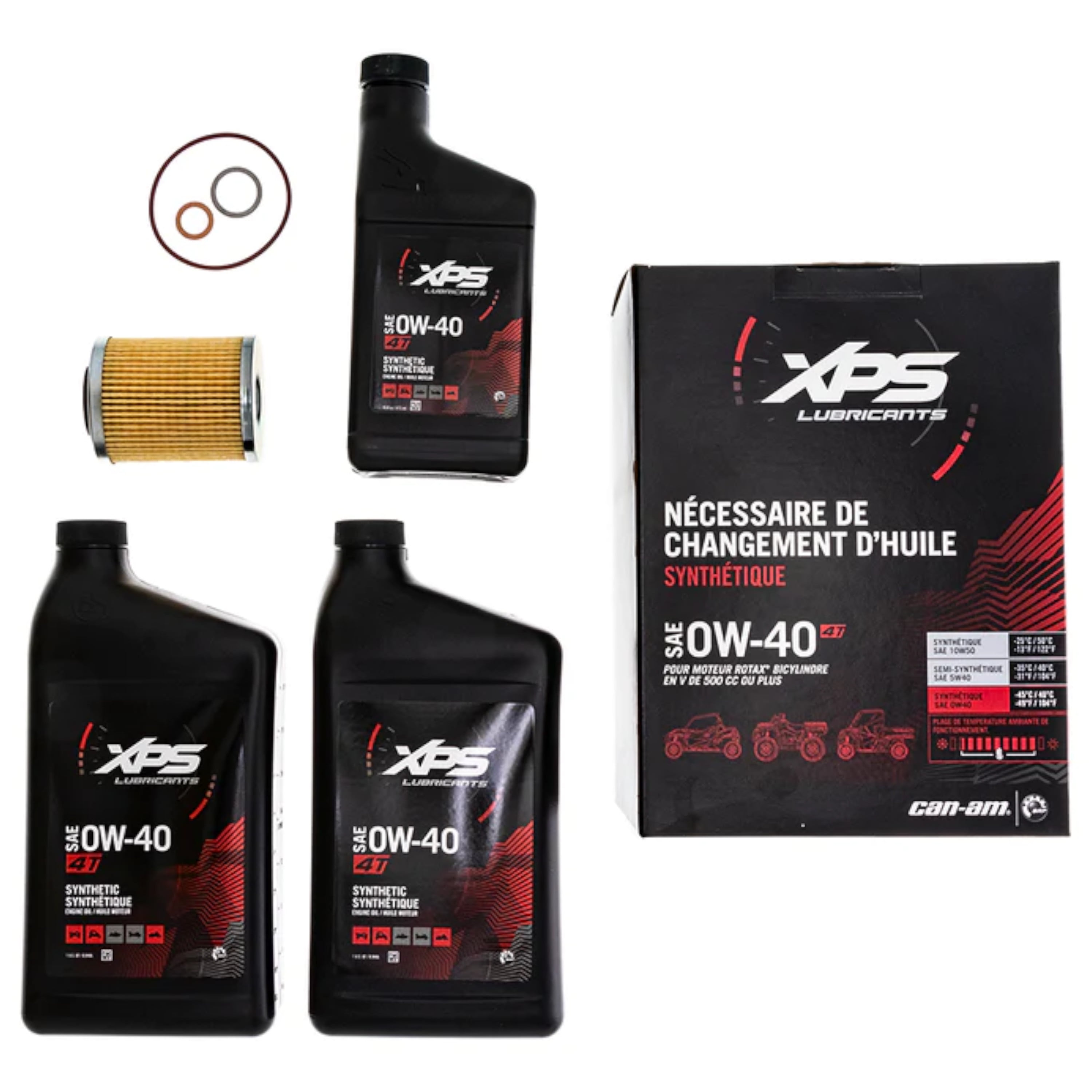 Can-Am New OEM 4T 0W-40 Synthetic Blend Oil Change Kit Rotax 500 V-Twin ...