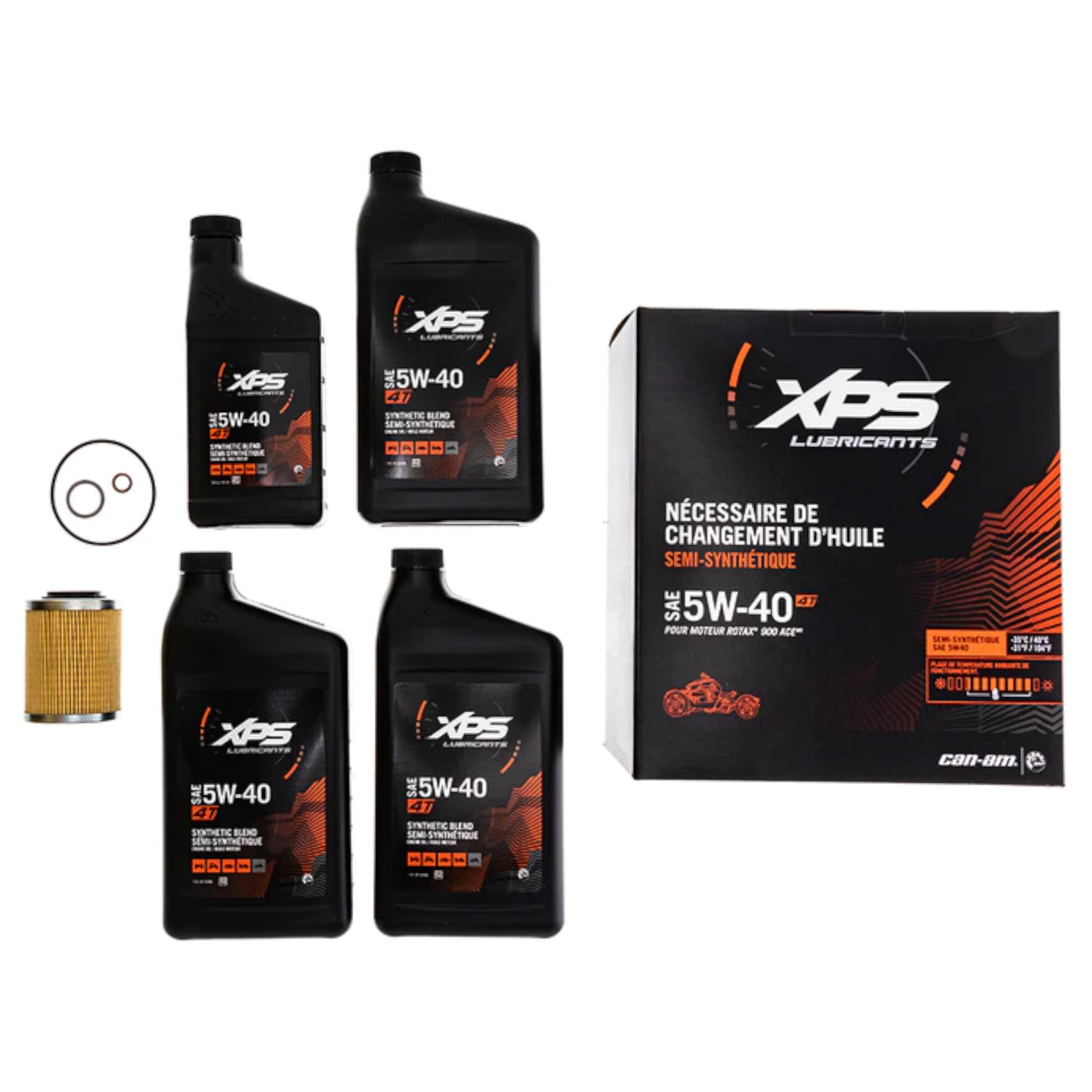 Can-Am OEM 4T 5W-40 Synthetic Blend Oil Change Kit for Rotax 900 cc ...