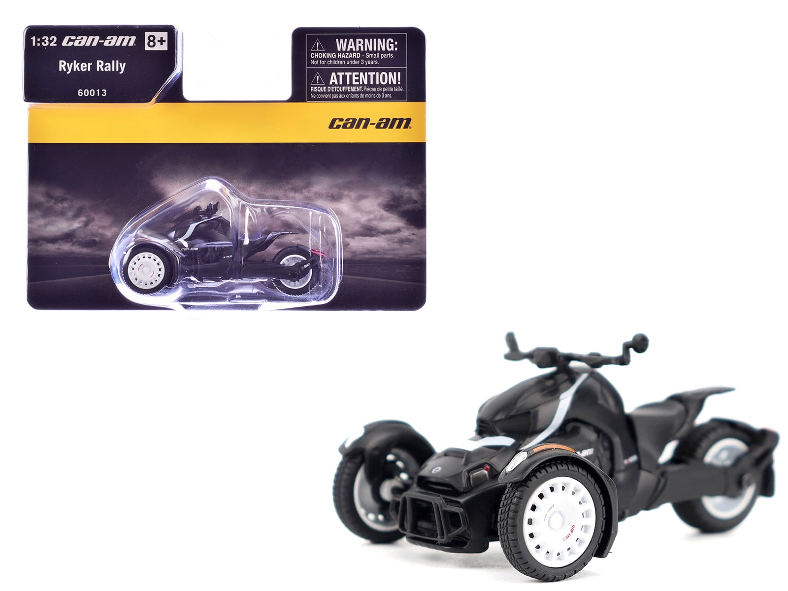 Can-Am Ryker Rally 3-Wheel Motorcycle Ghost Black 1/32 Diecast Model by ...