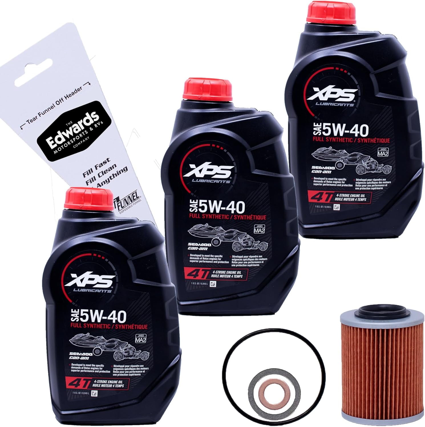 Can-Am XPS 4-Stroke Full Synthetic Oil Change Kit for Can-Am Defender ...