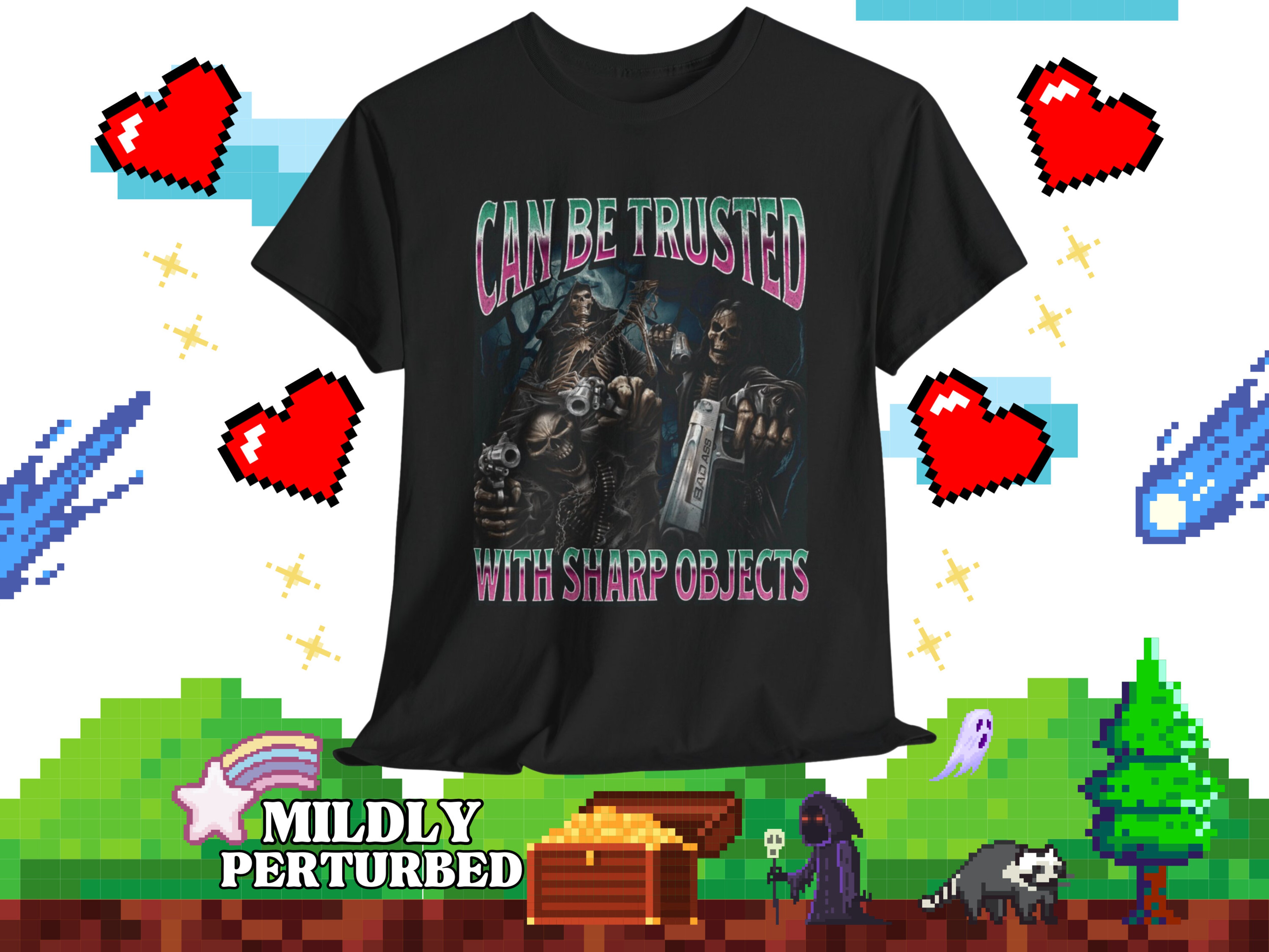Can Be Trusted With Sharp Objects Hard Skeleton Meme Bootleg T-shirt ...