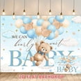 We Can Bearly Wait Baby Shower Backdrop Blue Bear Balloon Theme ...