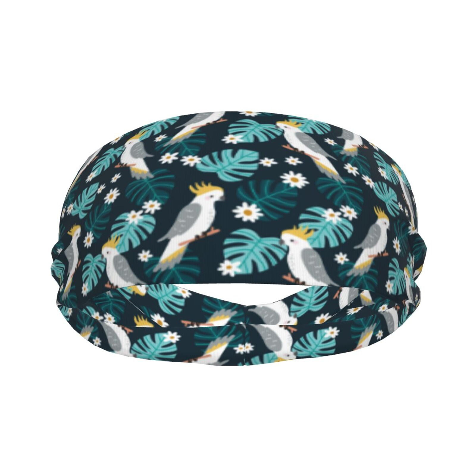 Can Cockatoo Monstera Flower Sports Headbands for Men/Women Workout ...