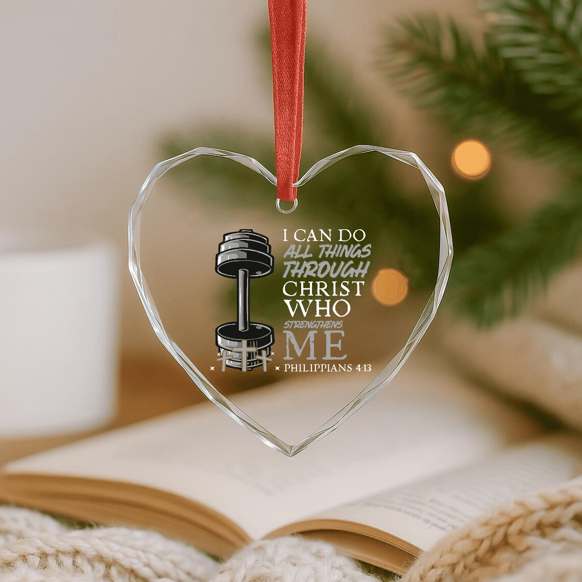 Can Do All Things Weightlifter Christian Gym Bible Verse Ornament, Home ...