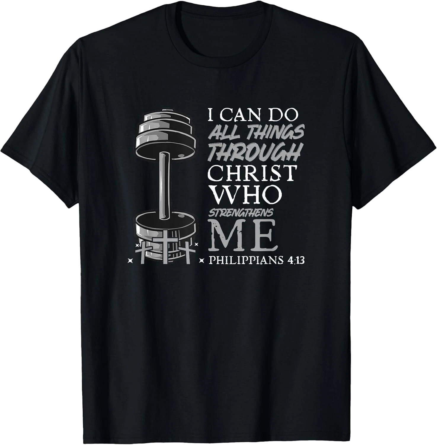 Can Do All Things Weightlifter Christian Gym Bible Verse Tee - Walmart.com