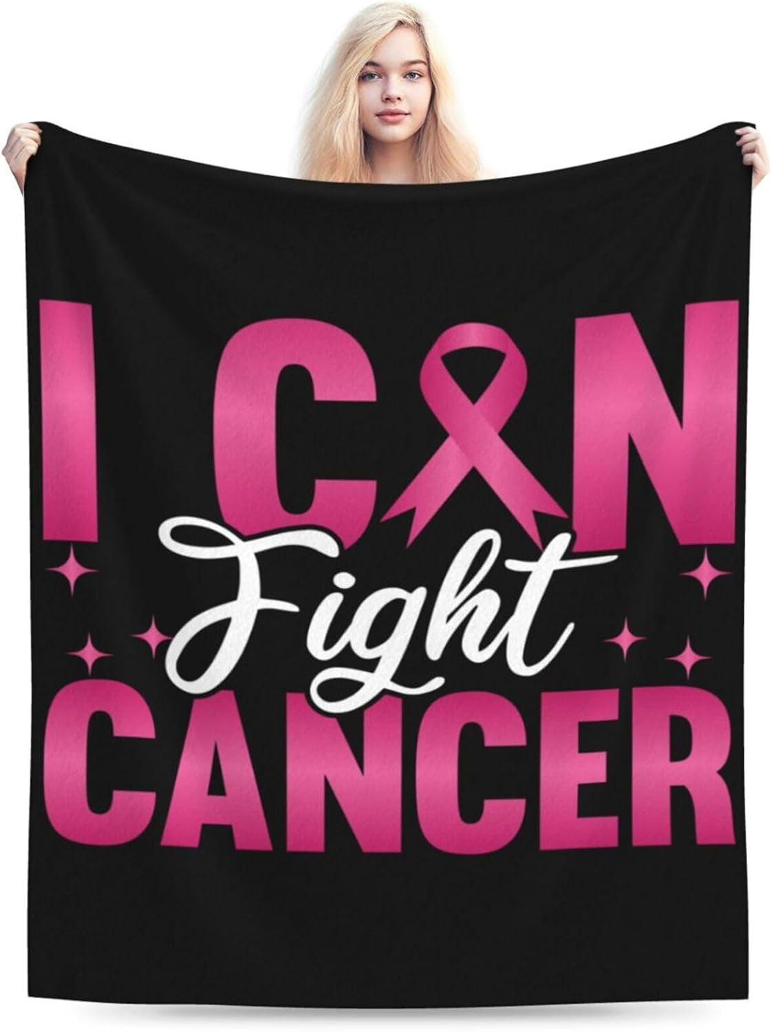 Can Fight Cancer Throw Blanket for Couch 80"x60" Cozy Soft Sofa Chair ...