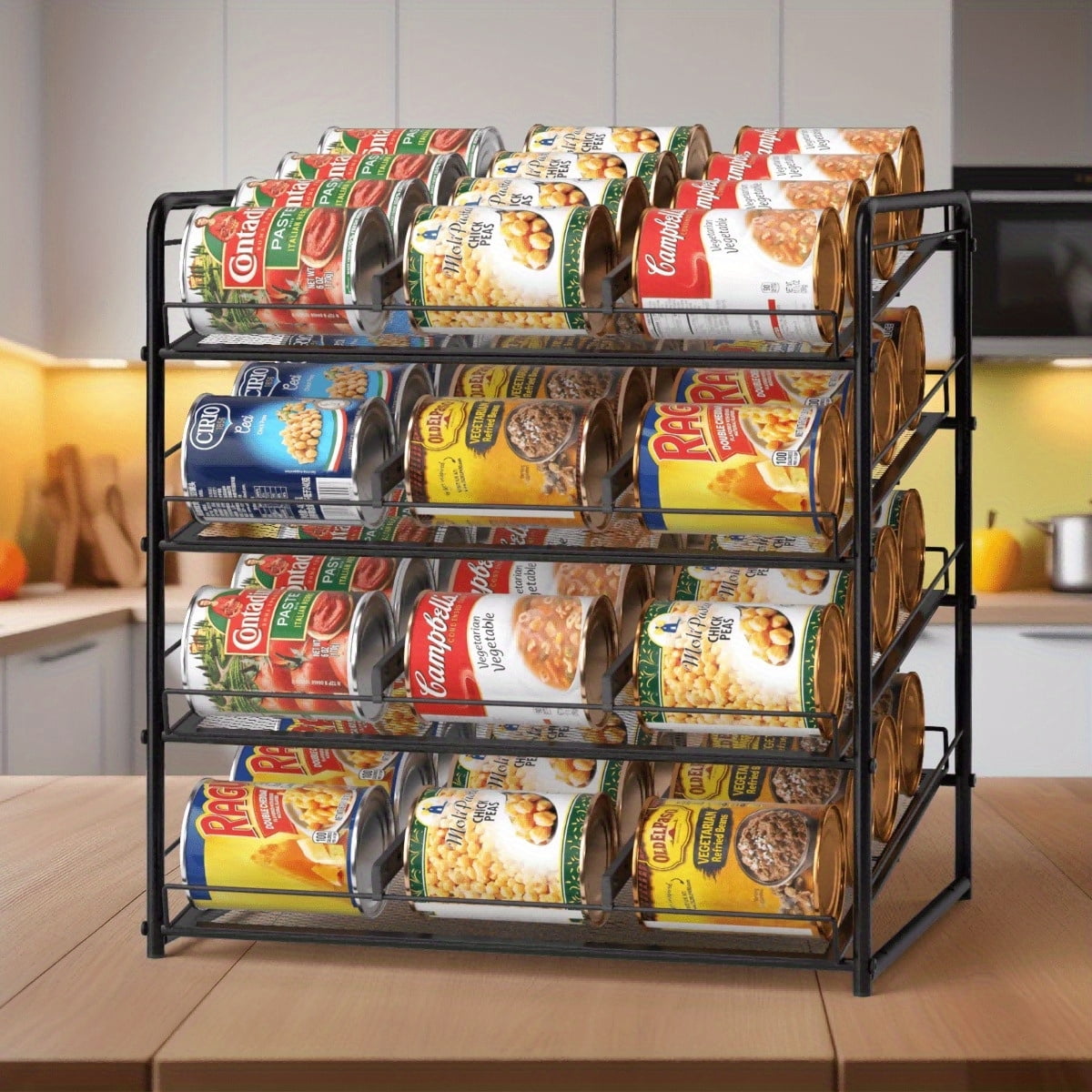 Can Holder For Pantry And Kitchen Cabinets - Large Capacity Metal Wire ...