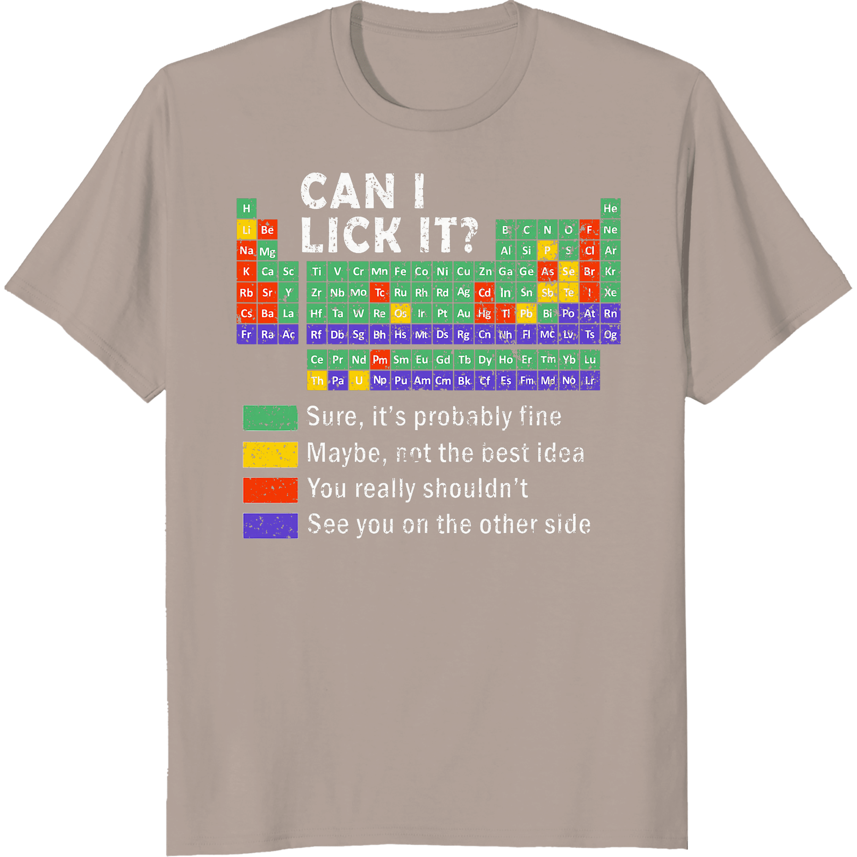 Can I Lick It Tee Funny Periodic Table Of Elements science T-Shirt ...