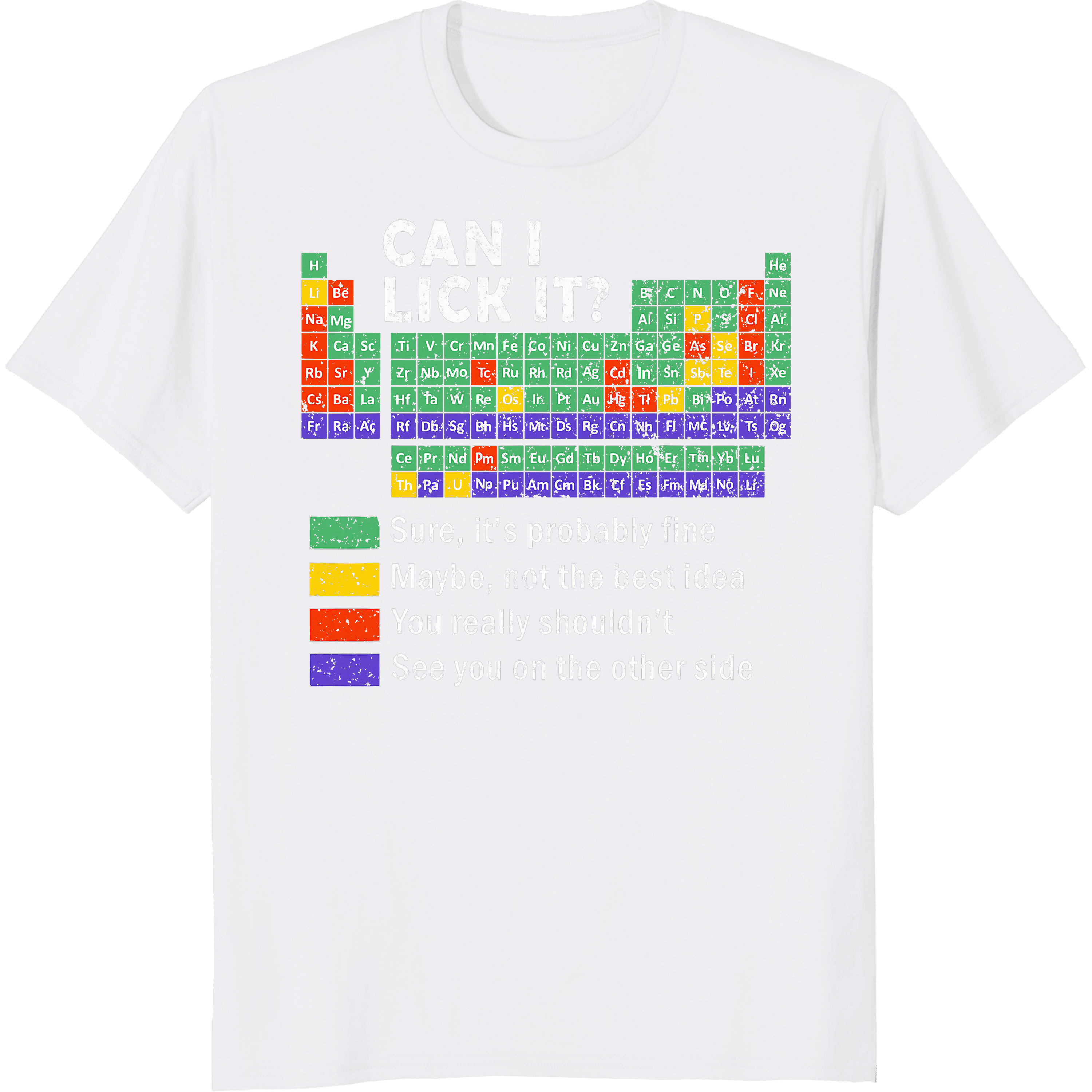 Can I Lick It Tee Funny Periodic Table Of Elements science T-Shirt ...