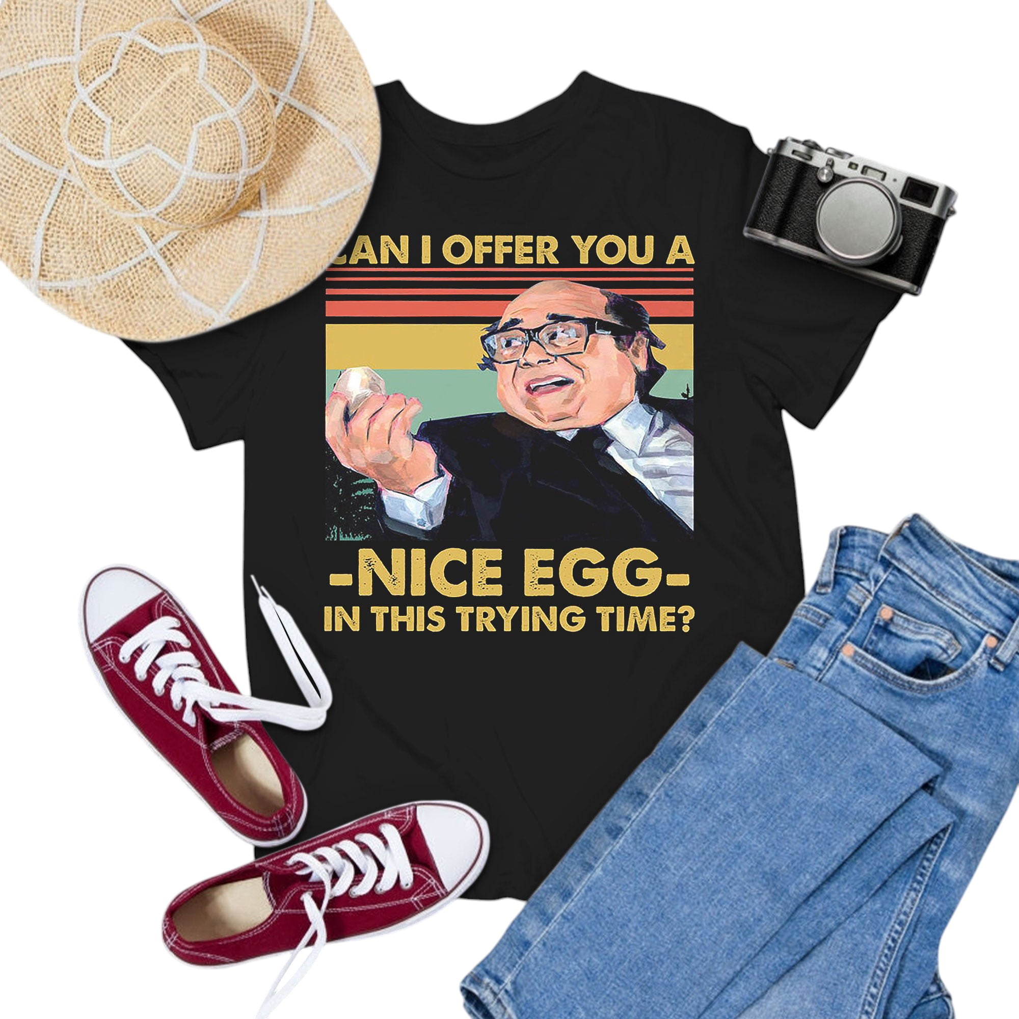 Can I Offer You An Egg In This Trying Time Vintage Unisex Classic 2D T ...