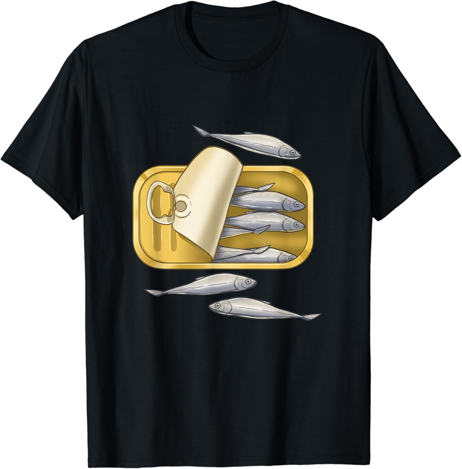 Can Of Sardines Childhood Poverty Meals Child Hunger Fish T-Shirt ...