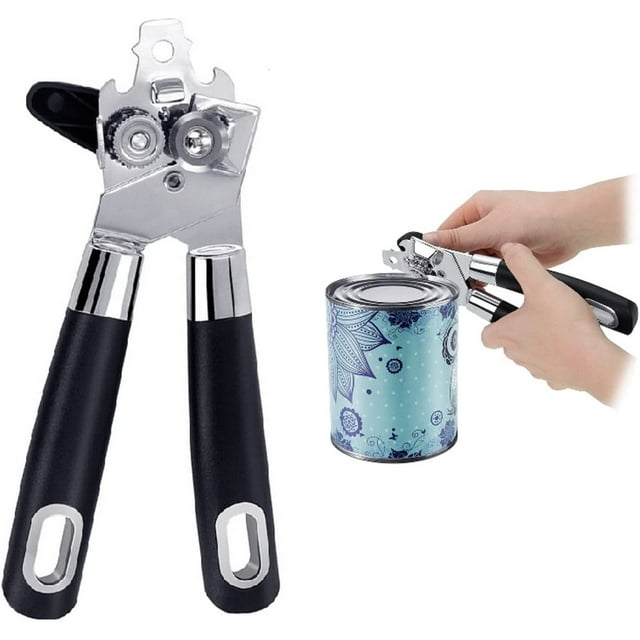 Can Opener Handheld, 3 in 1 Manual Can Opener with Oversized Easy Turn ...