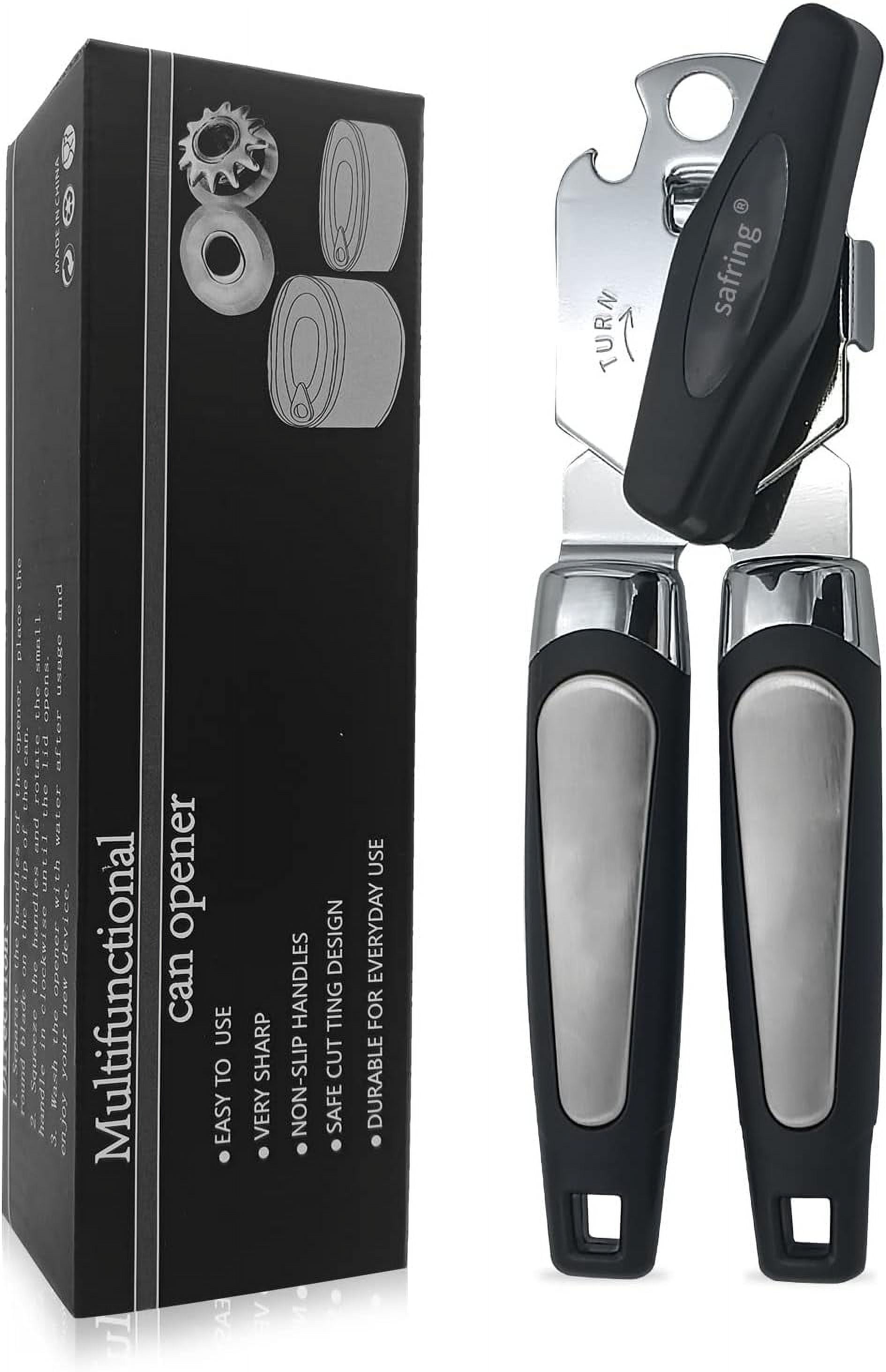 Can Opener Manual, Handheld Strong Heavy Duty Stainless Steel Opener ...