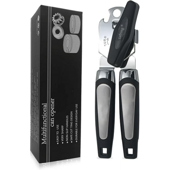 Can Opener Manual, Handheld Strong Heavy Duty Stainless Steel Opener ...