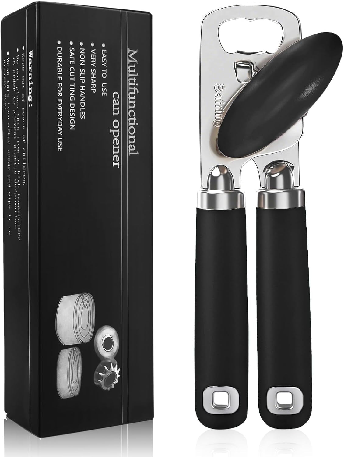 Can Opener Manual, Heavy Duty Stainless Steel Smooth Edge Can Openers ...