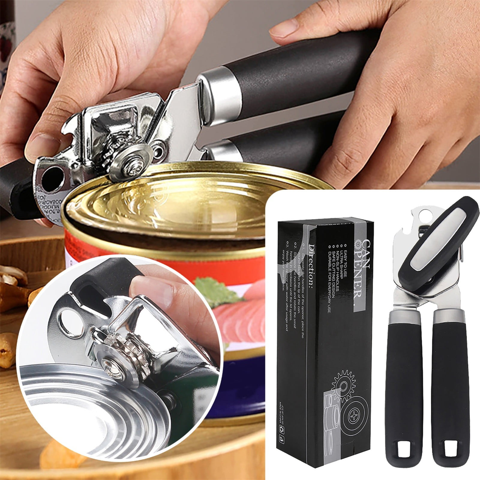 Can Opener X1 the Original Grip Heavy Duty Stainless Smooth Edge Manual ...