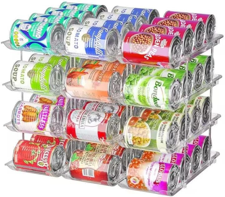 Can Organizer for Pantry, 3 Sets 4 Tiers Can Storage Organizer Pantry ...