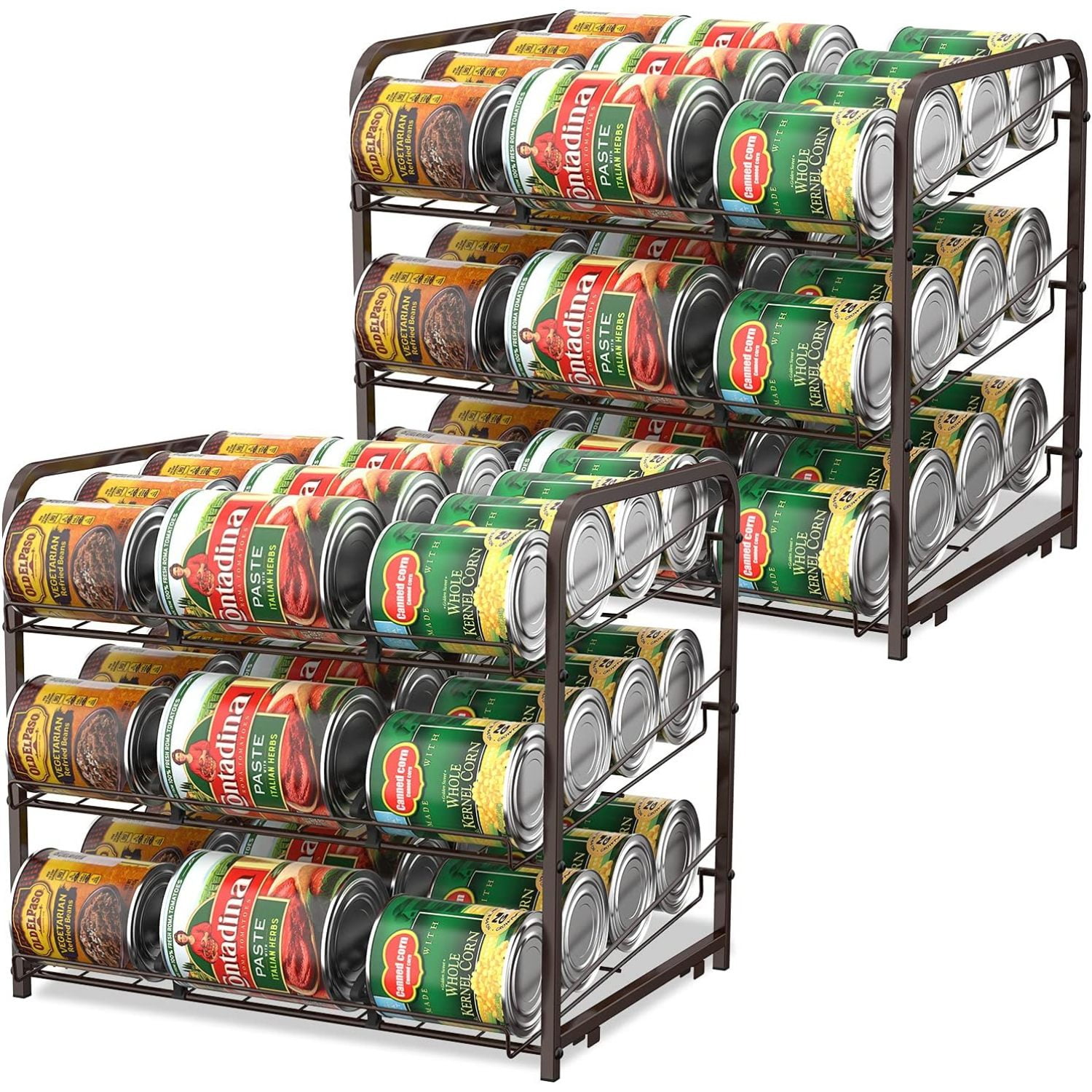 Can Organizer for Pantry Stackable 2 Pack, Can Storage Organizer Rack ...