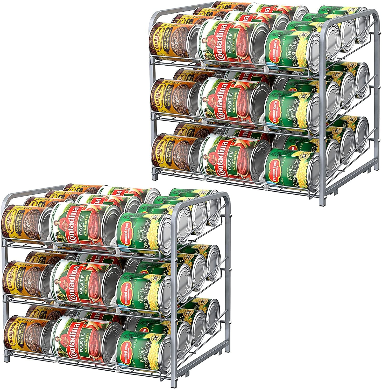 Can Organizer for Pantry Stackable 2 Pack, Can Storage Organizer Rack ...